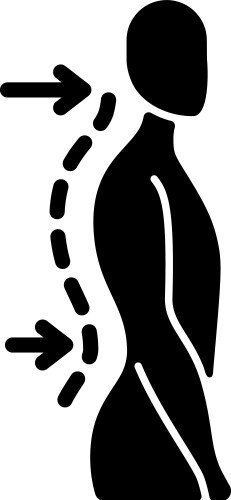 Spine dislocation black glyph icon displacement Vector Image