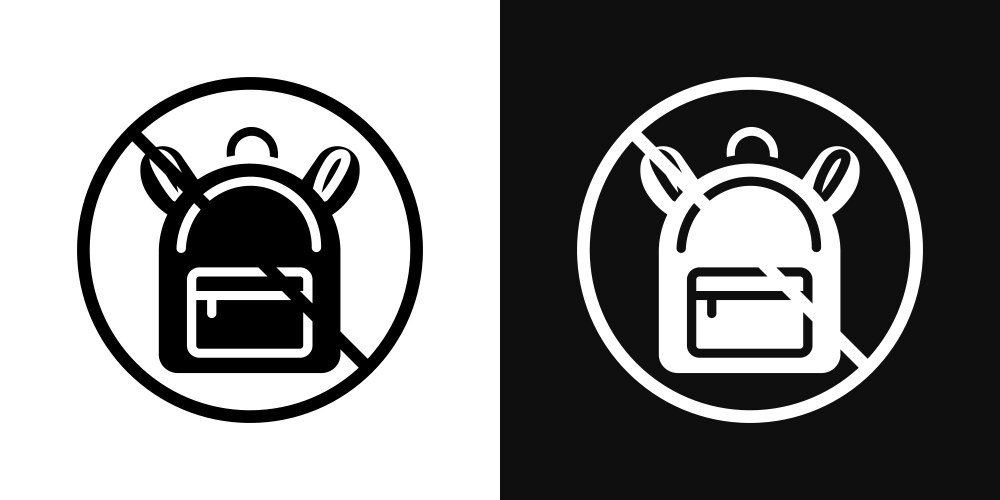 No backpacks allowed sign icon set prohibition Vector Image