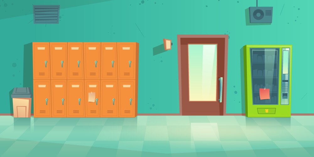 School college corridor hallway Royalty Free Vector Image