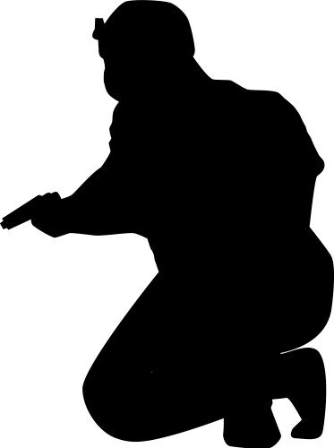 Army Soldier Crouching Vector Images (38)