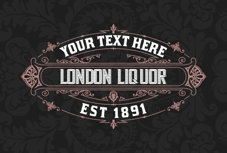 Whiskey label with old frames Royalty Free Vector Image