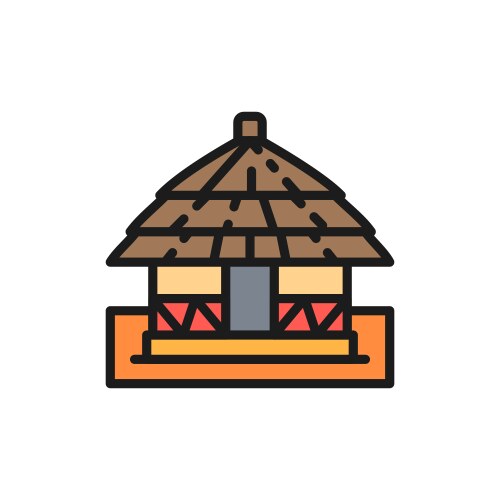 African local traditional house grey icon Vector Image