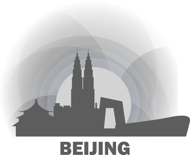 Beijing china city skyline silhouette black Vector Image