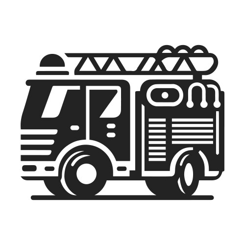 Bold fire engine minimalistic black white Vector Image