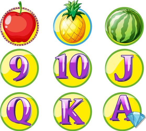 Counting numbers with fruits Royalty Free Vector Image