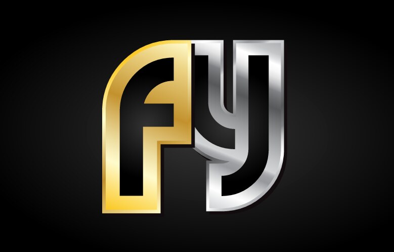 Gold silver letter joint logo icon alphabet design