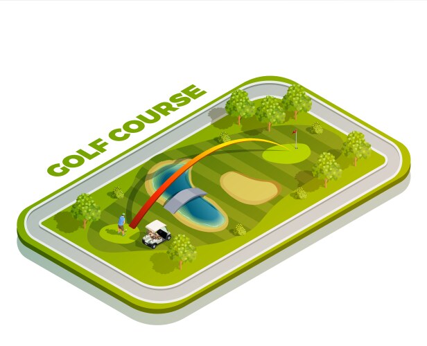 Golf isometric flowchart Royalty Free Vector Image