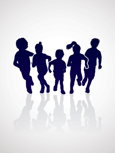 Children running outdoor Royalty Free Vector Image