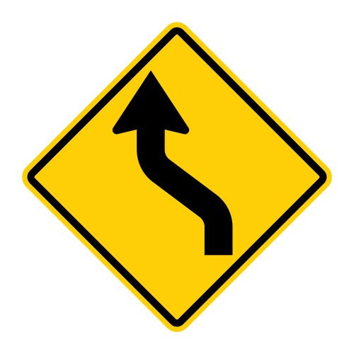 Winding road sign Royalty Free Vector Image - VectorStock