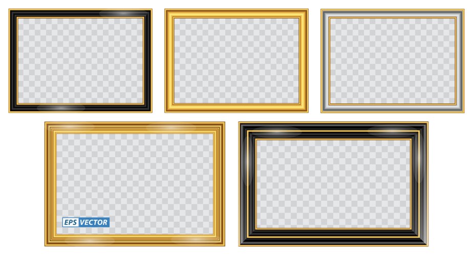Set realistic gold frame template Royalty Free Vector Image
