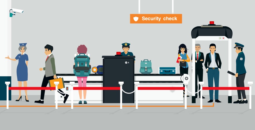 Airport Security Checkpoint Royalty Free Vector Image