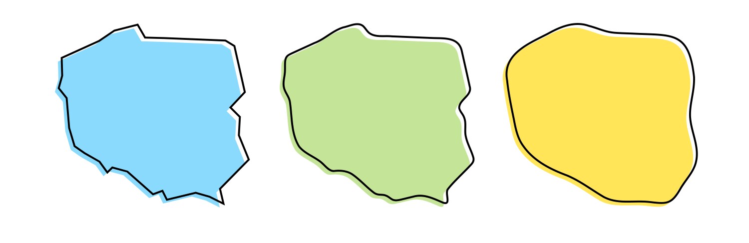 Poland simplified map Royalty Free Vector Image