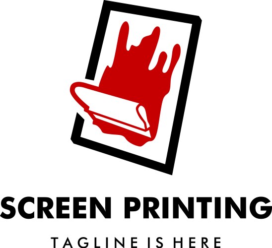 Screen printing tool logo Royalty Free Vector Image
