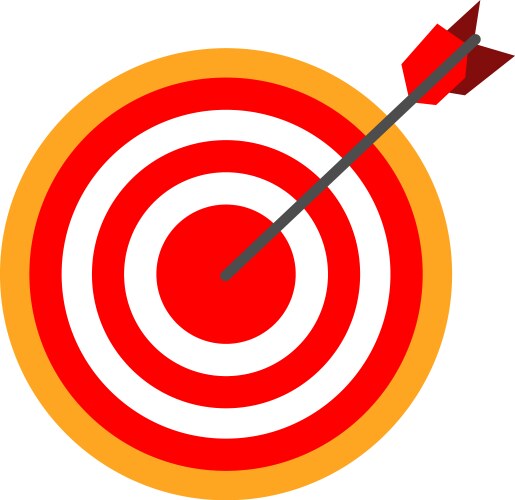 Arrow and bullseye icon doodle Royalty Free Vector Image