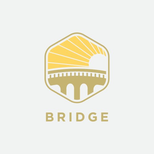 Bridge logo design template Royalty Free Vector Image