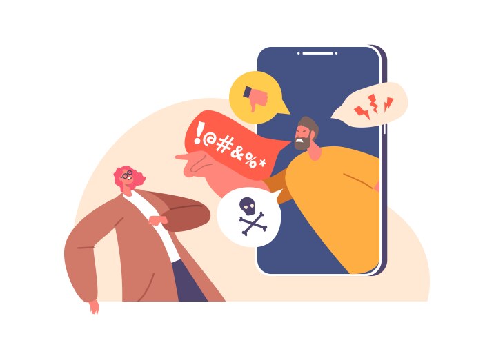 Cyber bullying network abuse online harassment Vector Image