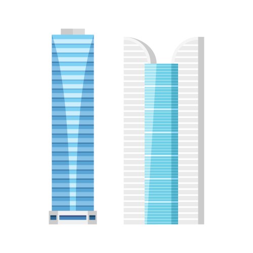 Modern city skyscraper buildings isolated Vector Image