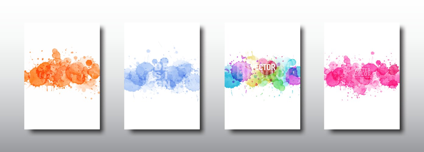Paint splash background template set Royalty Free Vector