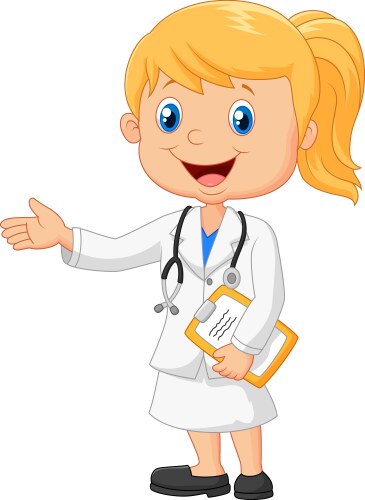 Cartoon doctor holding blank sign Royalty Free Vector Image