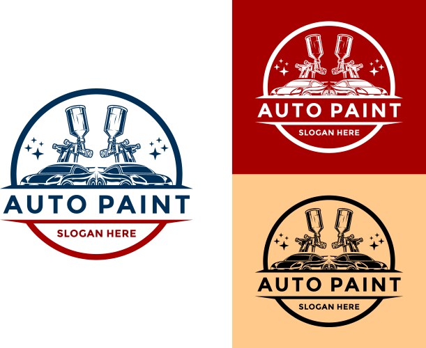 Creative auto paint logo car painting design Vector Image