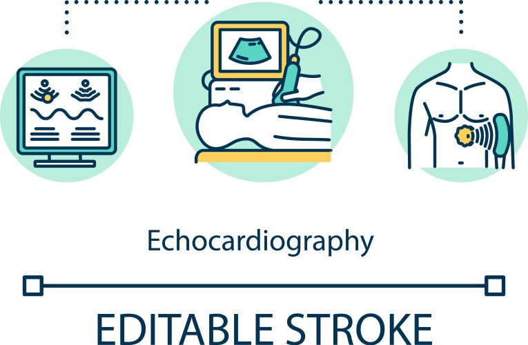 Echocardiogram concept icon Royalty Free Vector Image