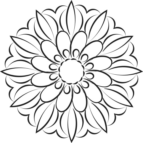 Mandala art design in circle simple Royalty Free Vector