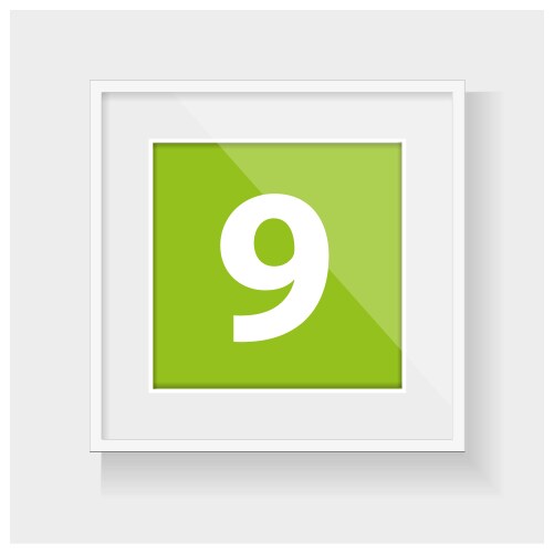 A girl holding number nine Royalty Free Vector Image