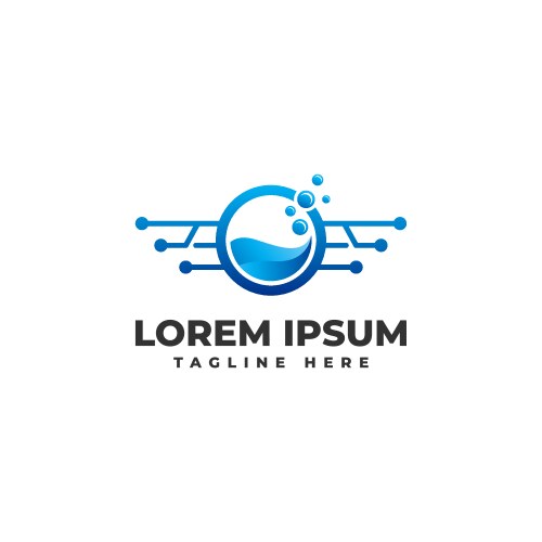 Laundry online tech logo Royalty Free Vector Image