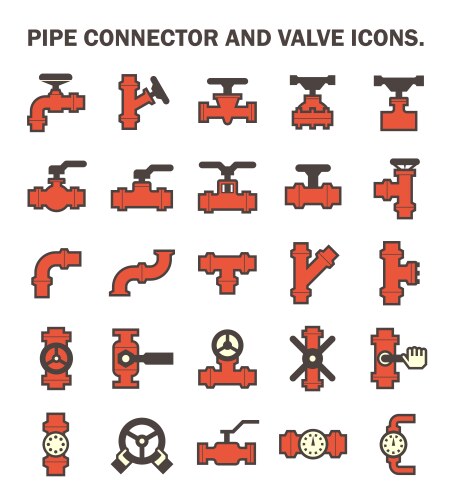 Pressure reducing regulator valve symbol icon Vector Image