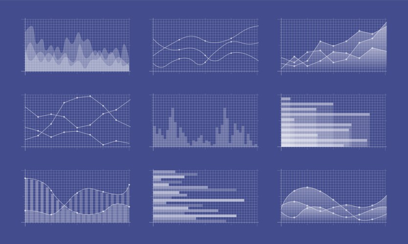 Minimal infographics modern charts and graphs Vector Image