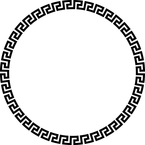 Greek round decorative frame for design Royalty Free Vector
