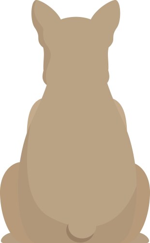 Gray shaggy dog sitting back view Royalty Free Vector Image