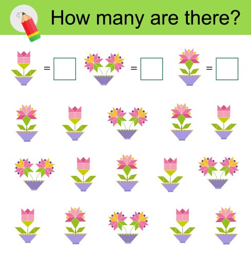 Math activity for kids developing numeracy Vector Image
