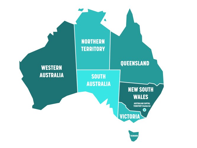 Australia map with states and territories Vector Image