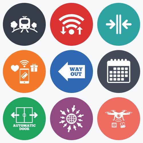 Train railway icon automatic door symbol Vector Image