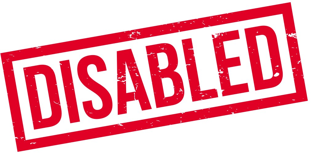 Disabled rubber stamp Royalty Free Vector Image