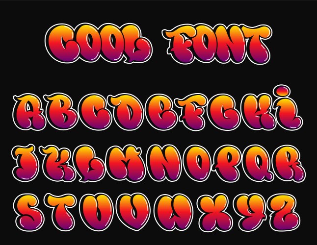 Graffiti alphabet modern isolated cartoon Vector Image