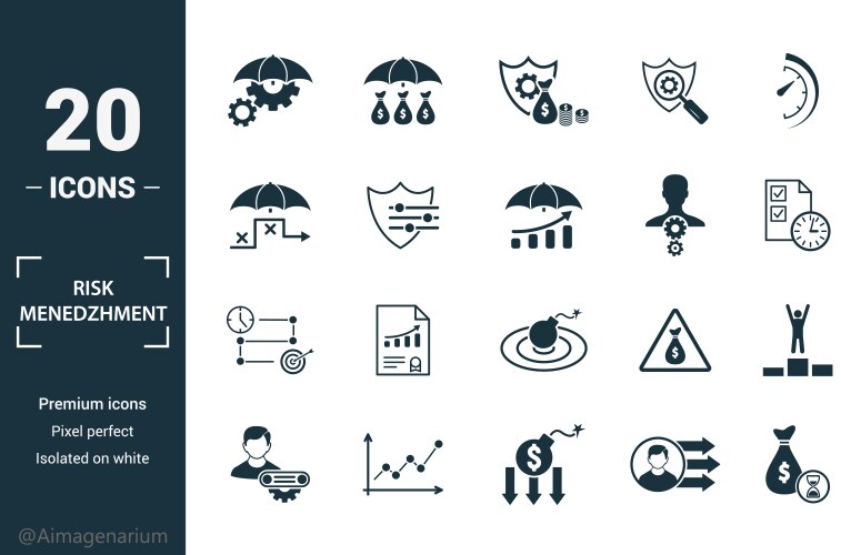 Risk management control identify analyze level Vector Image