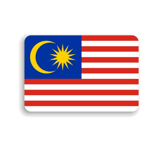 Rounded square flag of malaysia Royalty Free Vector Image