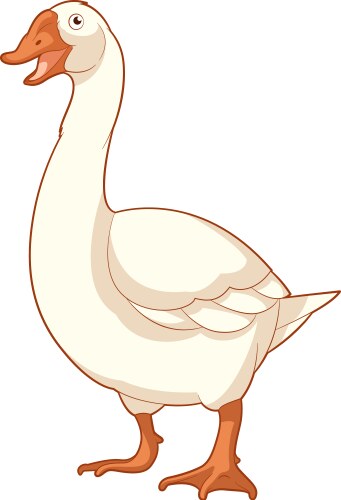 Coloring page of funny farm goose Royalty Free Vector Image