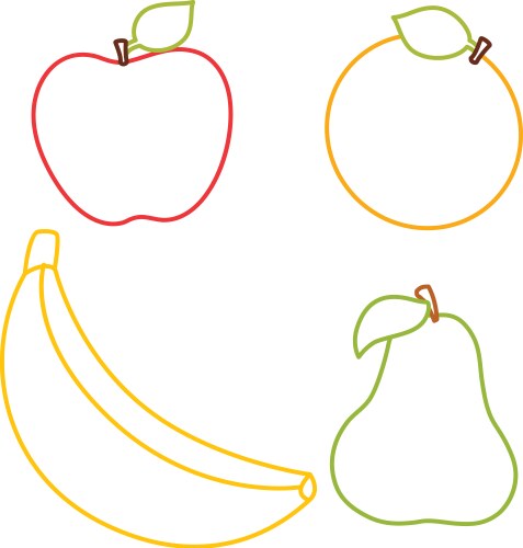 Fruits for healthy eating Royalty Free Vector Image