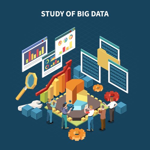 Big data 2x2 design concept Royalty Free Vector Image