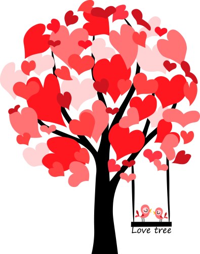Love tree red color Royalty Free Vector Image - VectorStock