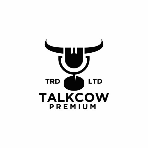 Comedy podcast logo design Royalty Free Vector Image