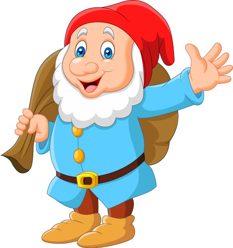 Cartoon happy dwarf Royalty Free Vector Image - VectorStock