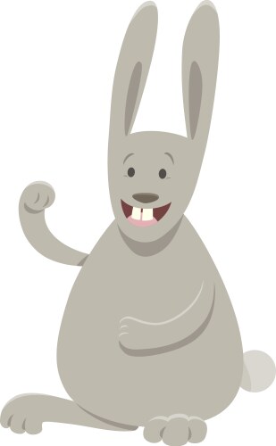 Funny gray rabbit cartoon Royalty Free Vector Image