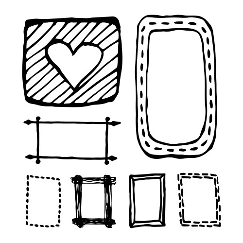 Hand drawn round corner rectangle and square shape Hand drawn round corner rectangle and square shape