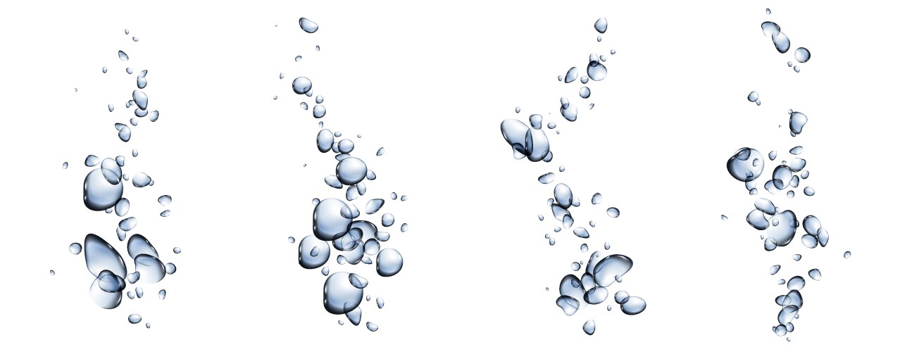Realistic set of underwater bubbles splash Vector Image
