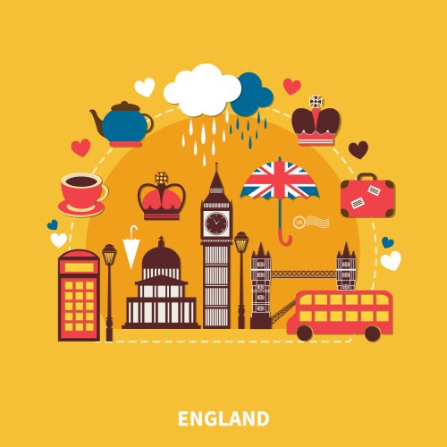 England uk sightseeing landmarks and famous Vector Image