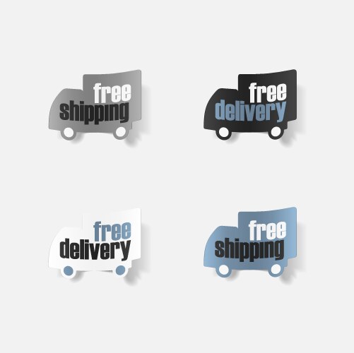 Icons shipments and free delivery Royalty Free Vector Image